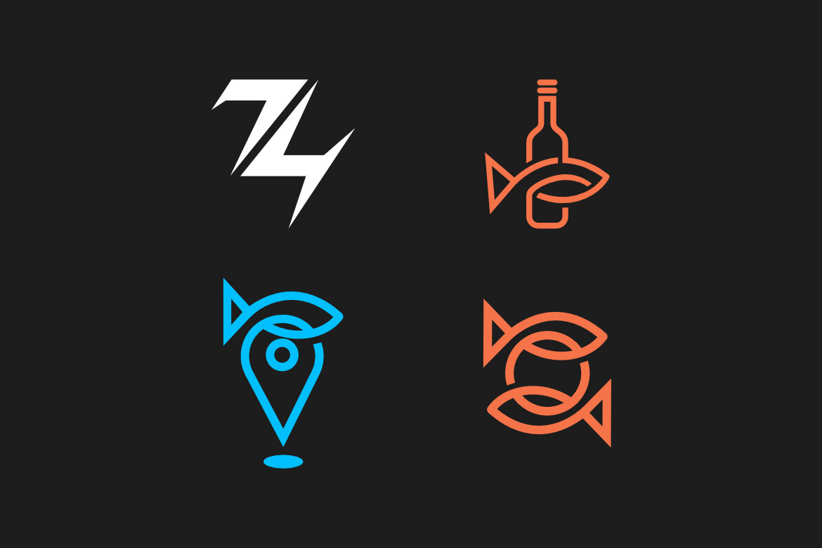 4Z fish bottle and map - Free Logo Shapes | Deeezy