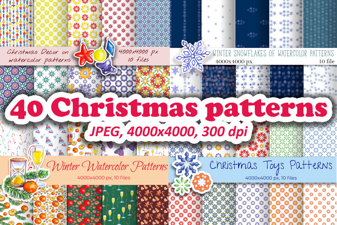 Winter&Christmas Patterns Bundle | Deeezy