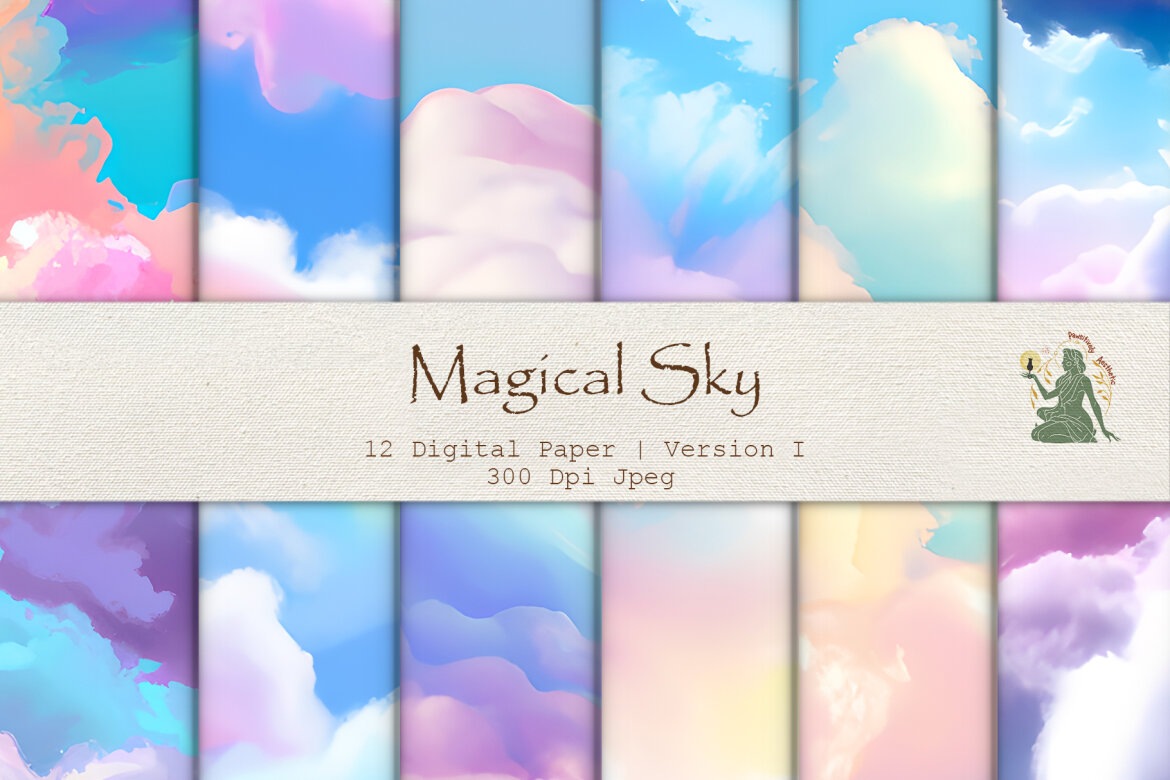 Magical Sky Digital Paper | Deeezy