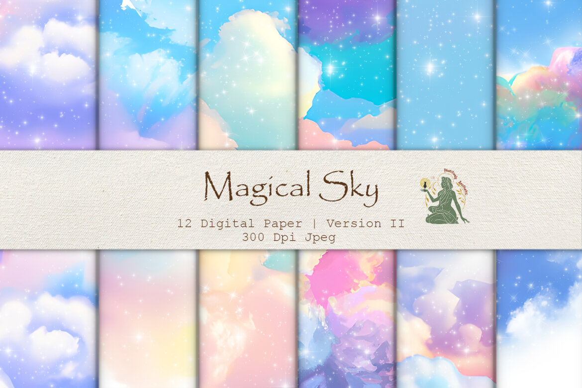 Magical Sky Digital Paper | Deeezy