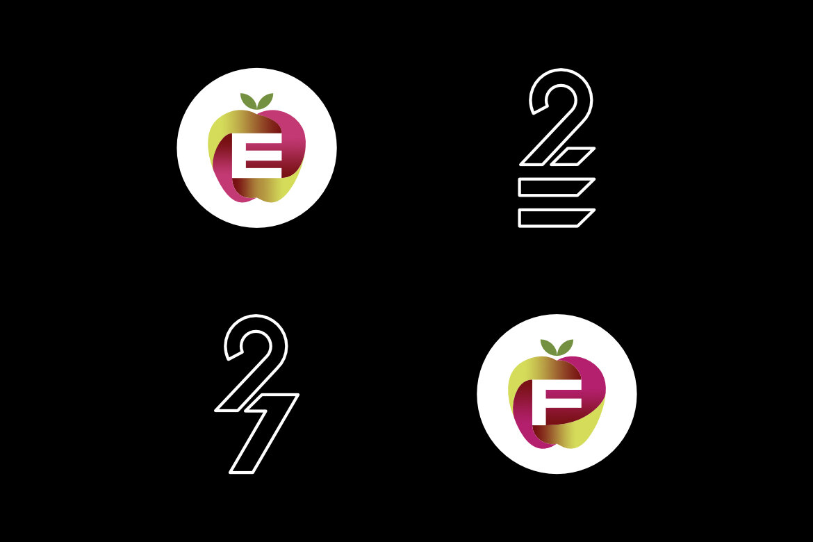 E F apple 27 and 2E - Free Logo Shapes | Deeezy