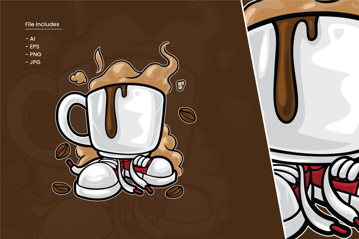 Coffee Cartoon Illustration | Deeezy