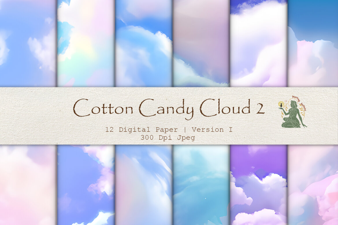 Cotton Candy Cloud 2 Digital Paper | Deeezy