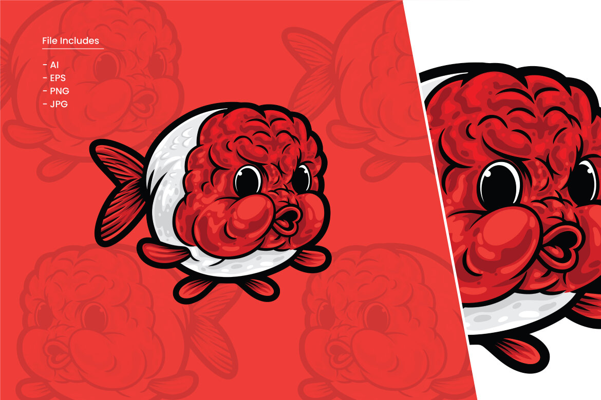 Ranchu Goldfish Cartoon Illustration | Deeezy