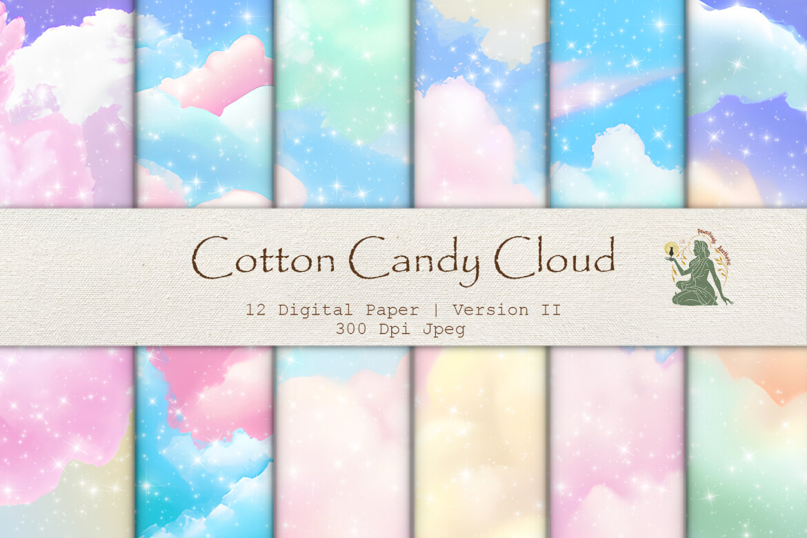 Cotton Candy Cloud V2 Digital Paper | Deeezy