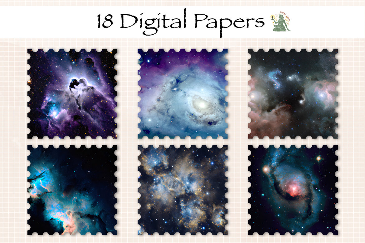 Watercolor Dreamy Space Digital Paper | Deeezy