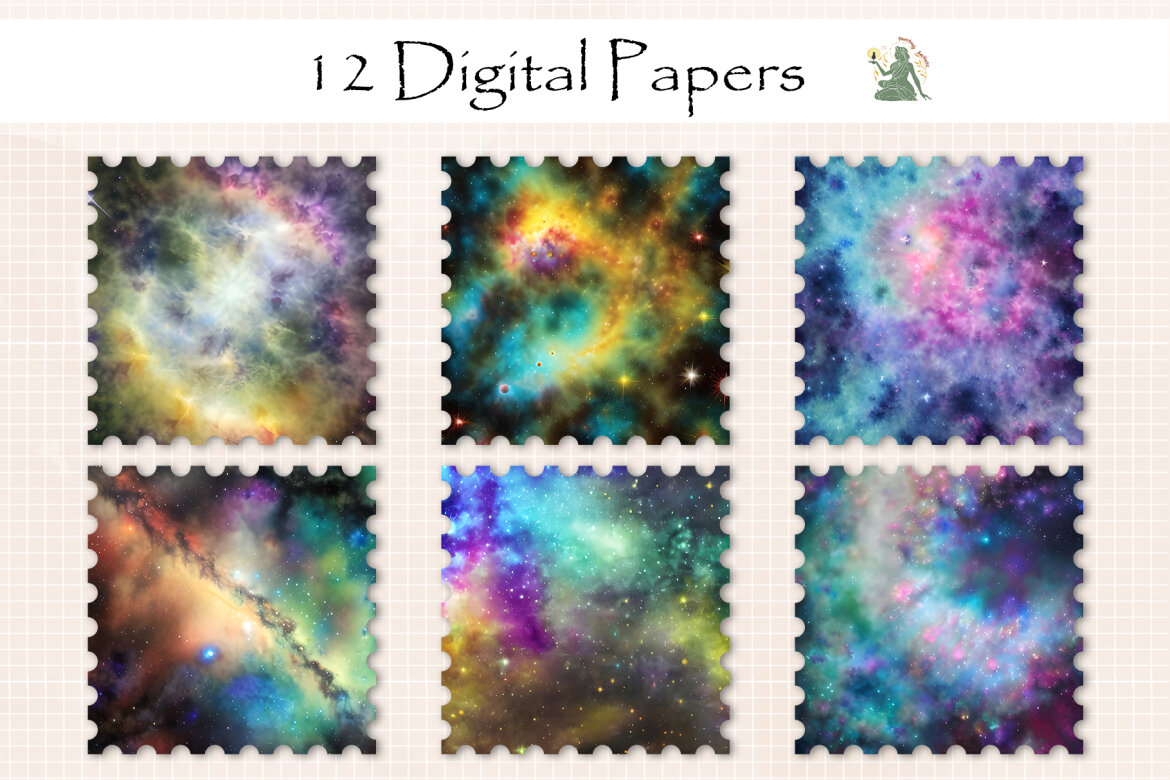 Watercolor Galaxy Digital Paper | Deeezy