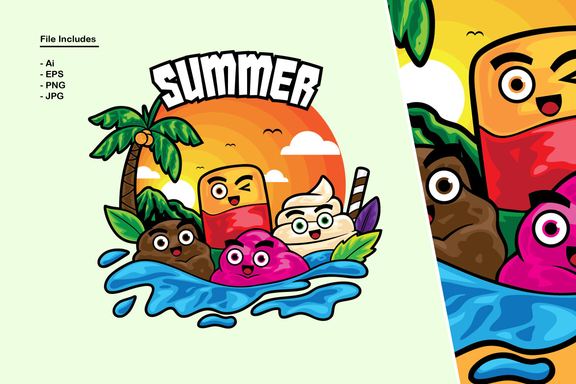 Ice Cream Summer Illustration | Deeezy