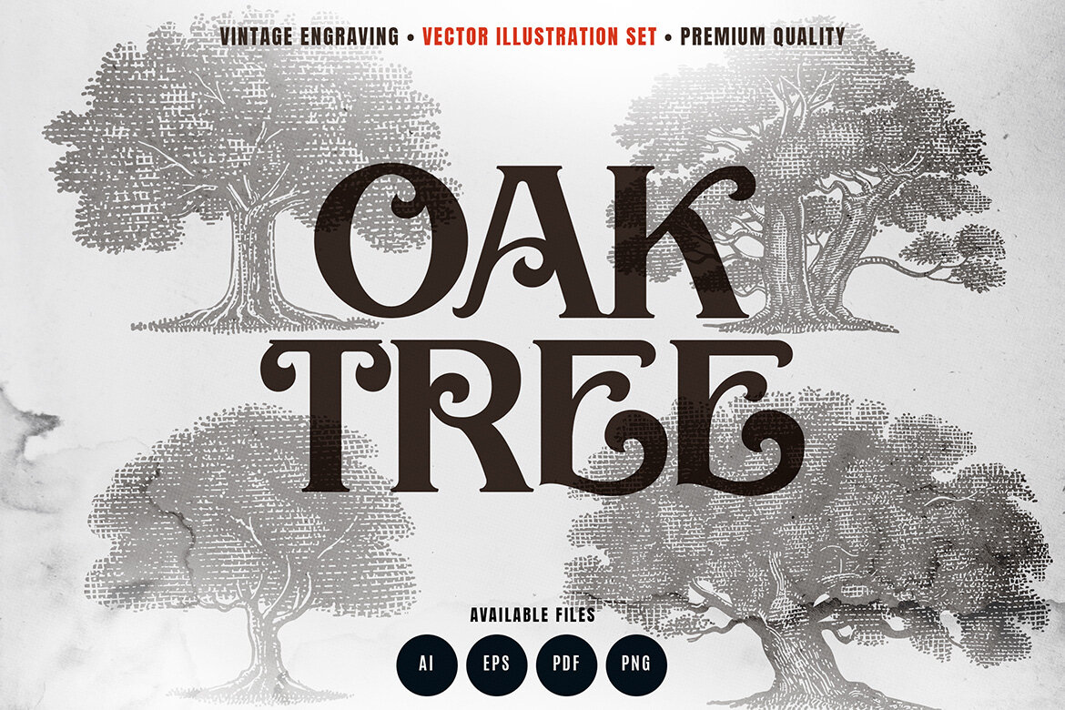 Vintage Oak Tree Illustration | Deeezy