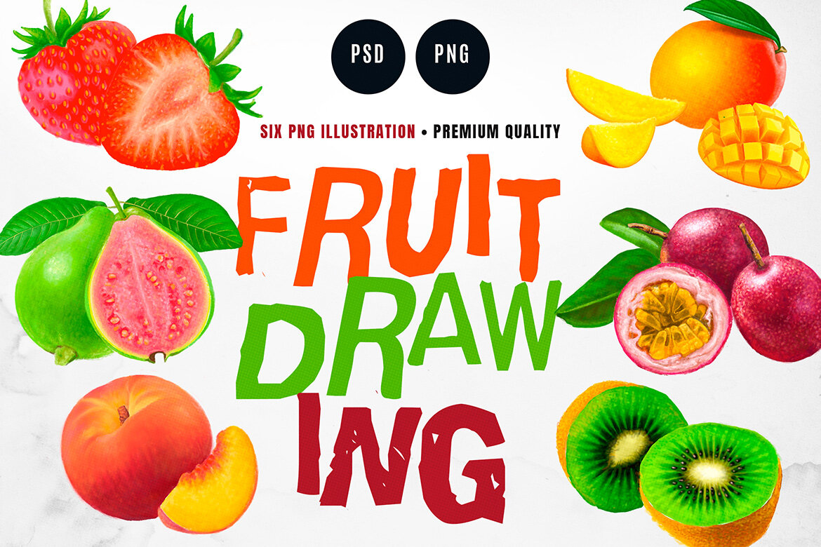 6 Fruit Drawing Illustration | Deeezy