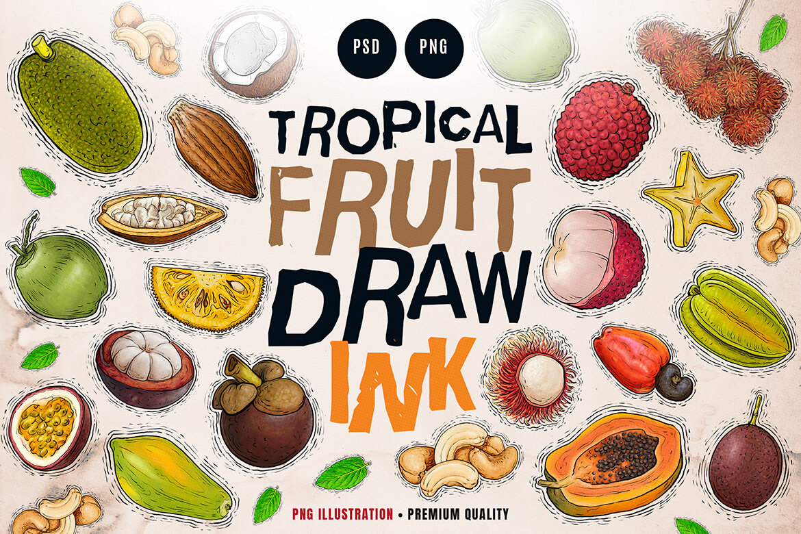 Tropical Fruit Illustration 2 | Deeezy
