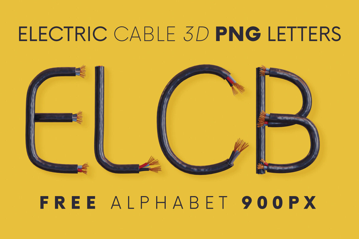 Electric Cable FREE 3D Alphabet | Deeezy