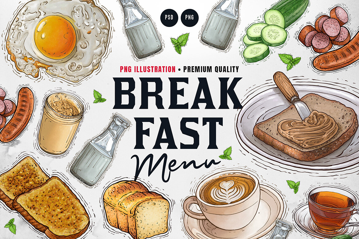 Breakfast Menu Illustration | Deeezy