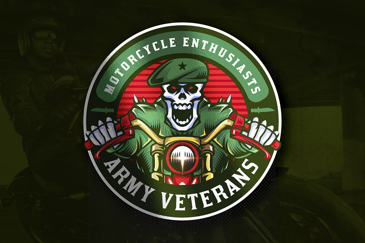 Soldier Skull Biker Emblem Logo | Deeezy