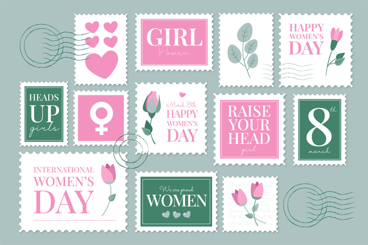 Women's Day Post Stamps - 13 Elements | Deeezy