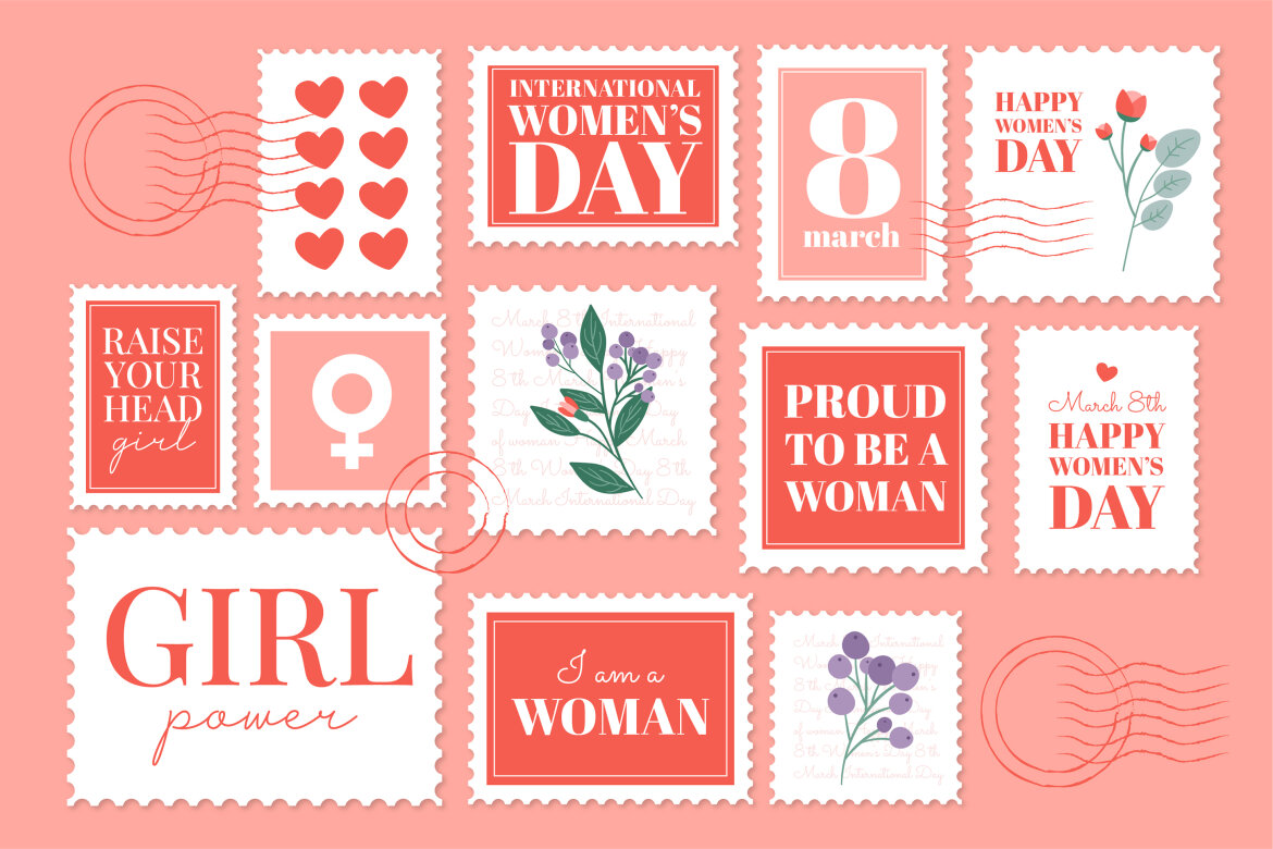Women's Day Post Stamps - 13 Elements | Deeezy