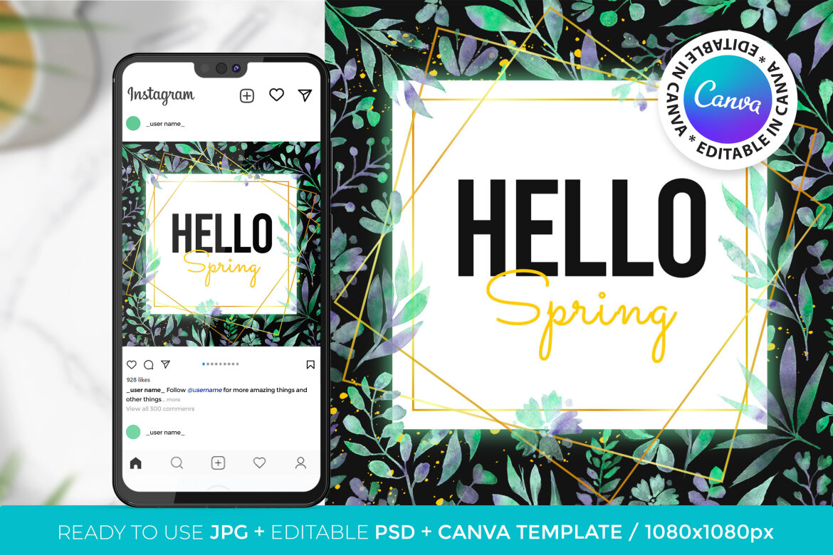 Spring Editable Banner - JPG / Psd / Canva Template | Deeezy