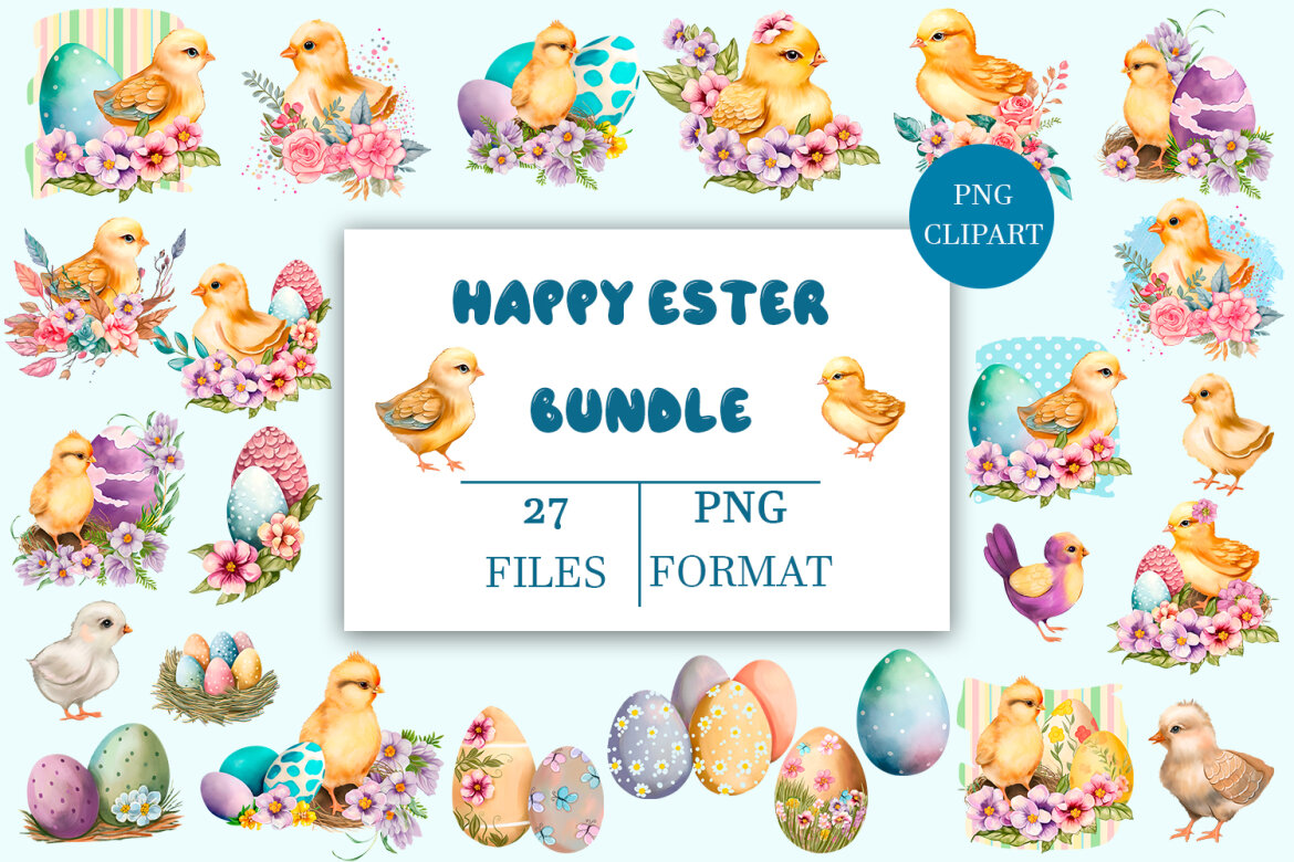 Easter chick illustration Sublimation design, Cute Chickens | Deeezy