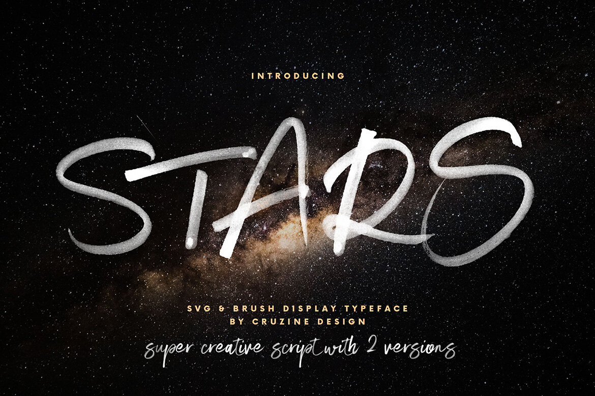 Stars Brush & SVG Font | Deeezy