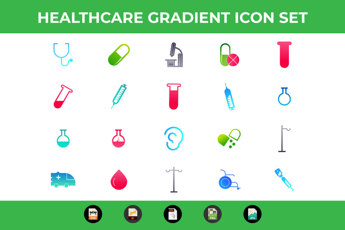 Healthcare and Medical Gradient Icon Set | Deeezy