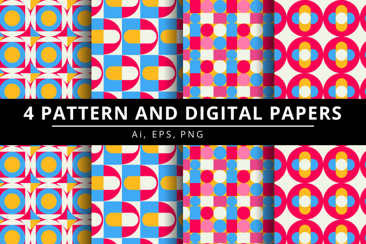 Seamless Geometric Patterns and Digital Paper-02 | Deeezy