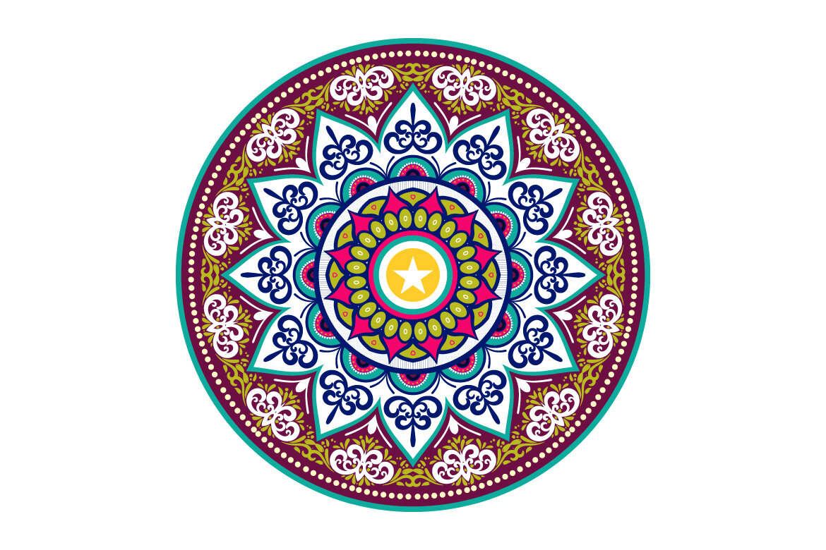 Colorful Mandala Illustration on doodle style-01 | Deeezy