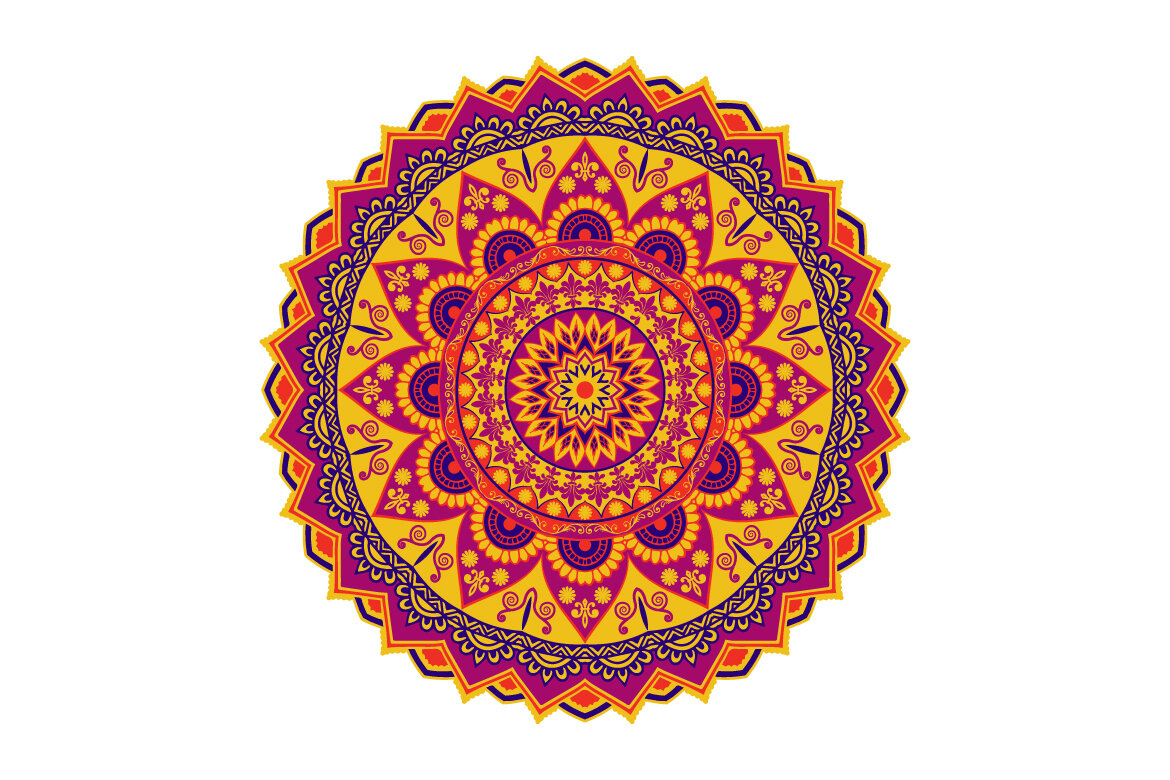 Colorful Mandala Illustration on doodle style-06 | Deeezy