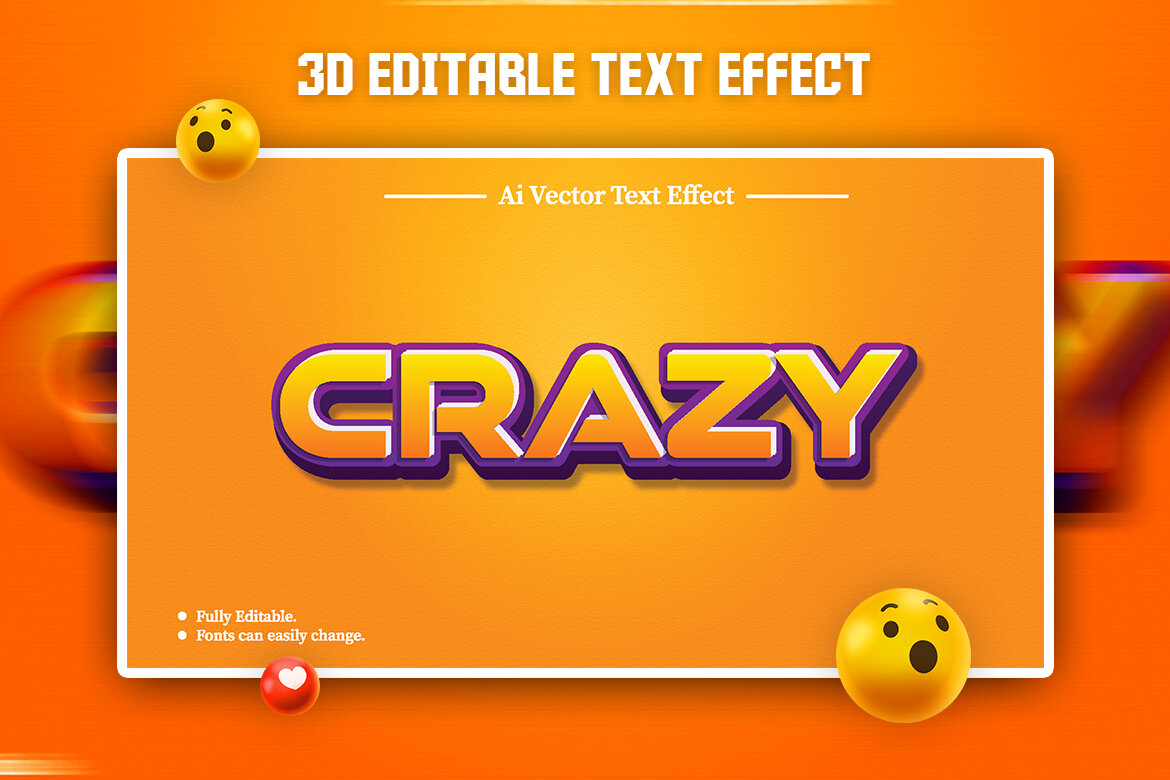 Creative 3D Editable Text Effect Design Template | Deeezy
