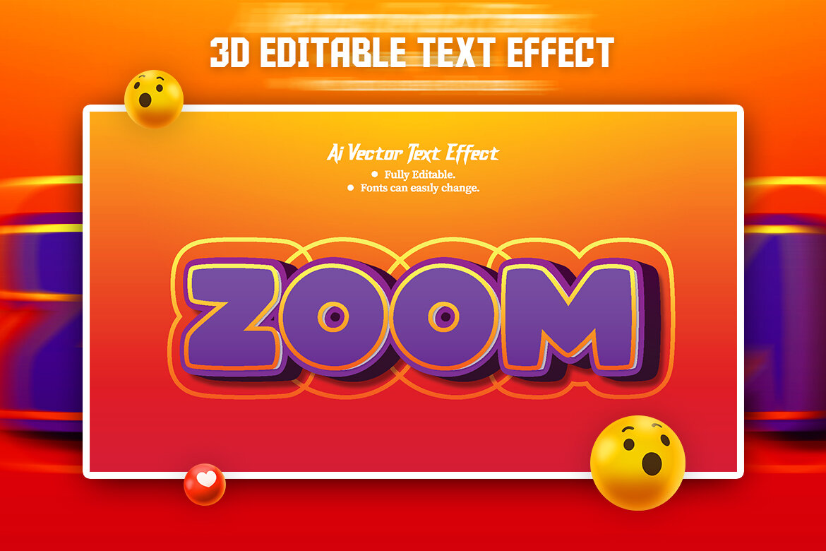 Creative 3D Editable Text Effect Design Template | Deeezy