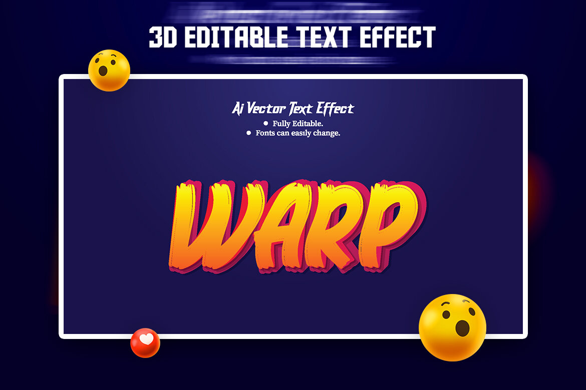 Creative 3D Editable Text Effect Design Template | Deeezy