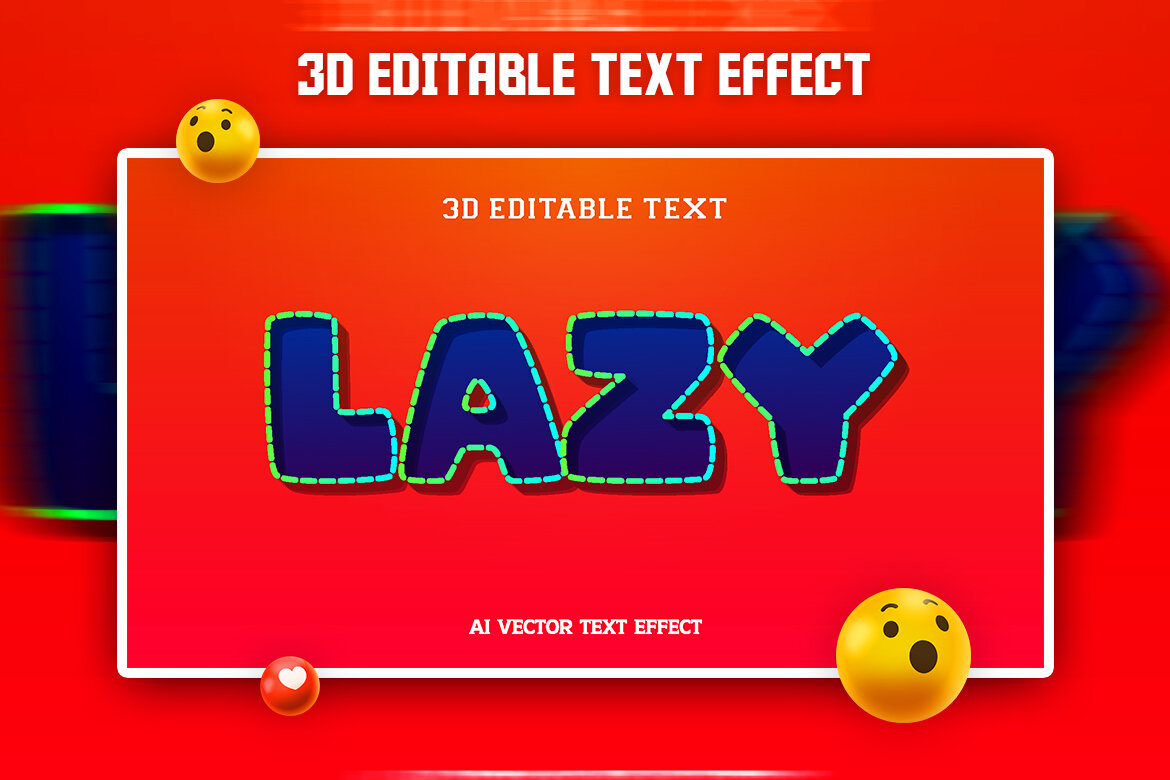 Creative 3D Editable Text Effect Design Template | Deeezy
