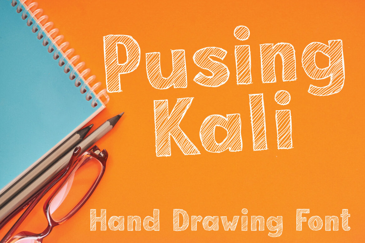 Pusing Kali | Sketch Style Handwriting Font | Deeezy