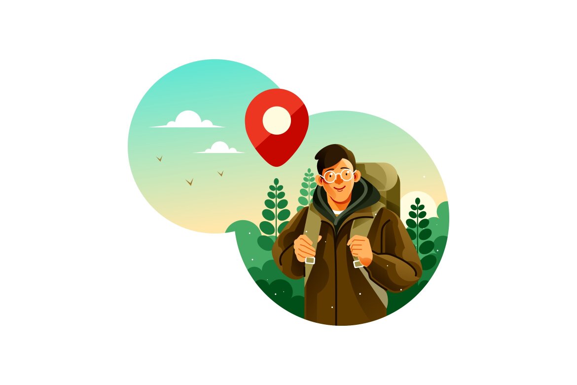 Man with camping backpack takes a trip to forest | Deeezy