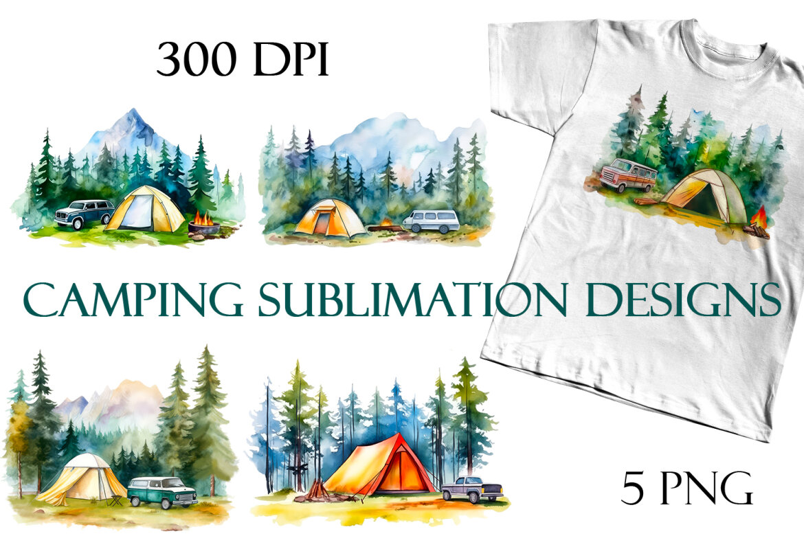 Camping Sublimation Bundle | Camping PNG | Deeezy
