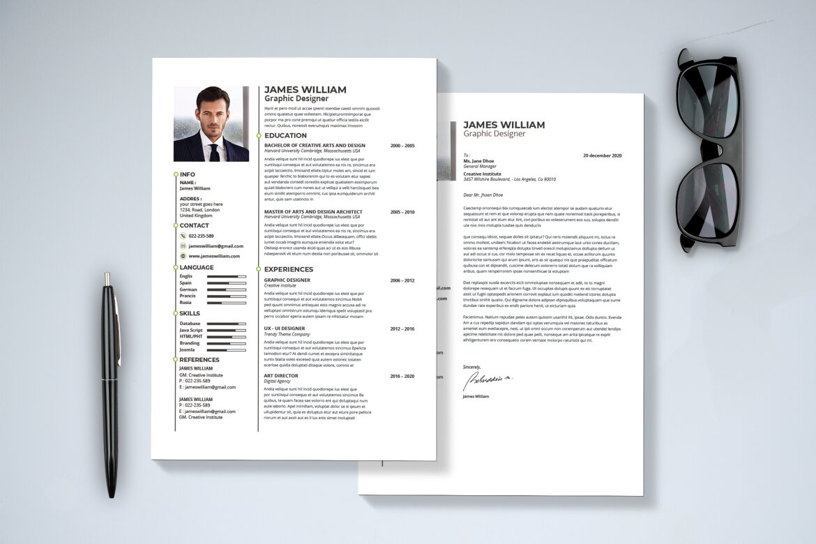 Minimal Resume & Cover Letter Template | Deeezy
