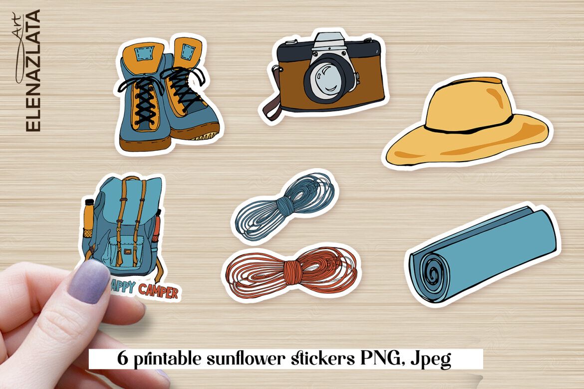 Camping Sticker Illustration Pack | Deeezy