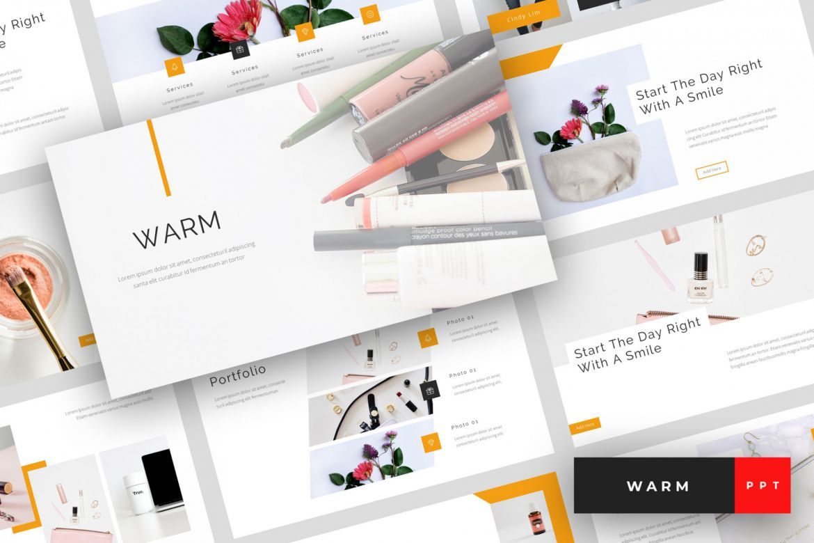 Warm - Beauty and Cosmetics PowerPoint Template | Deeezy
