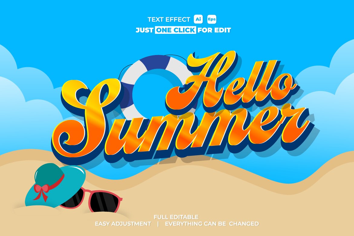 Summer Event Vector Text Effect Editable | Deeezy