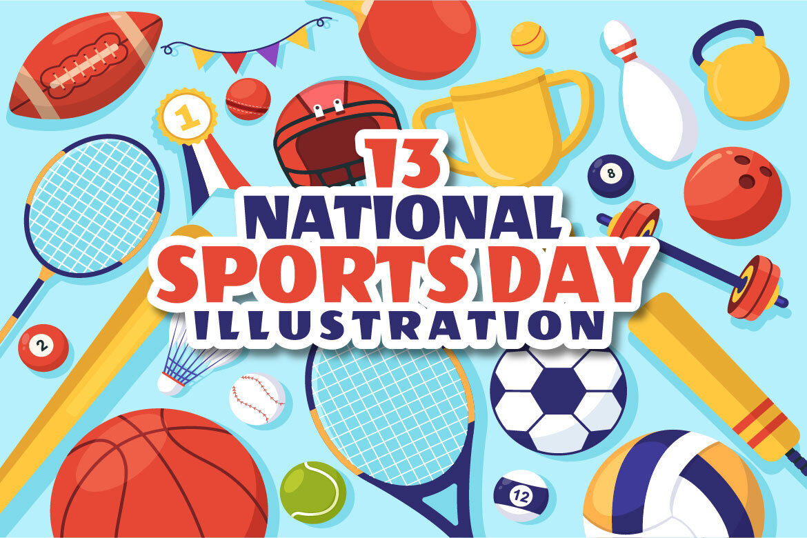 13 National Sports Day FREE Illustrations | Deeezy