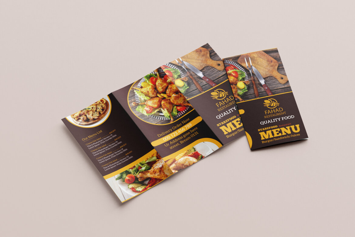 Trifold Food Menu - Free Template | Deeezy