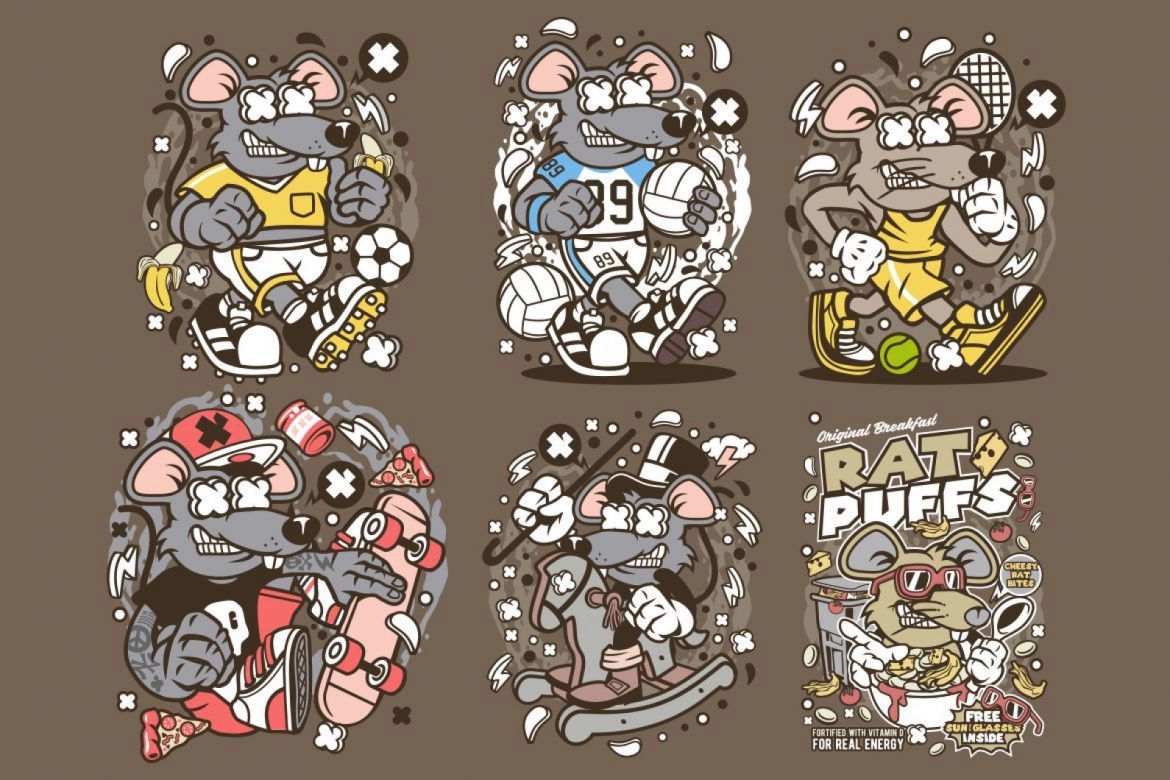 6 Rat Cartoon Character 3 | Deeezy