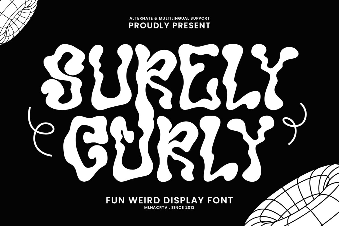 Surely Curly Fun Decorative Display Font | Deeezy