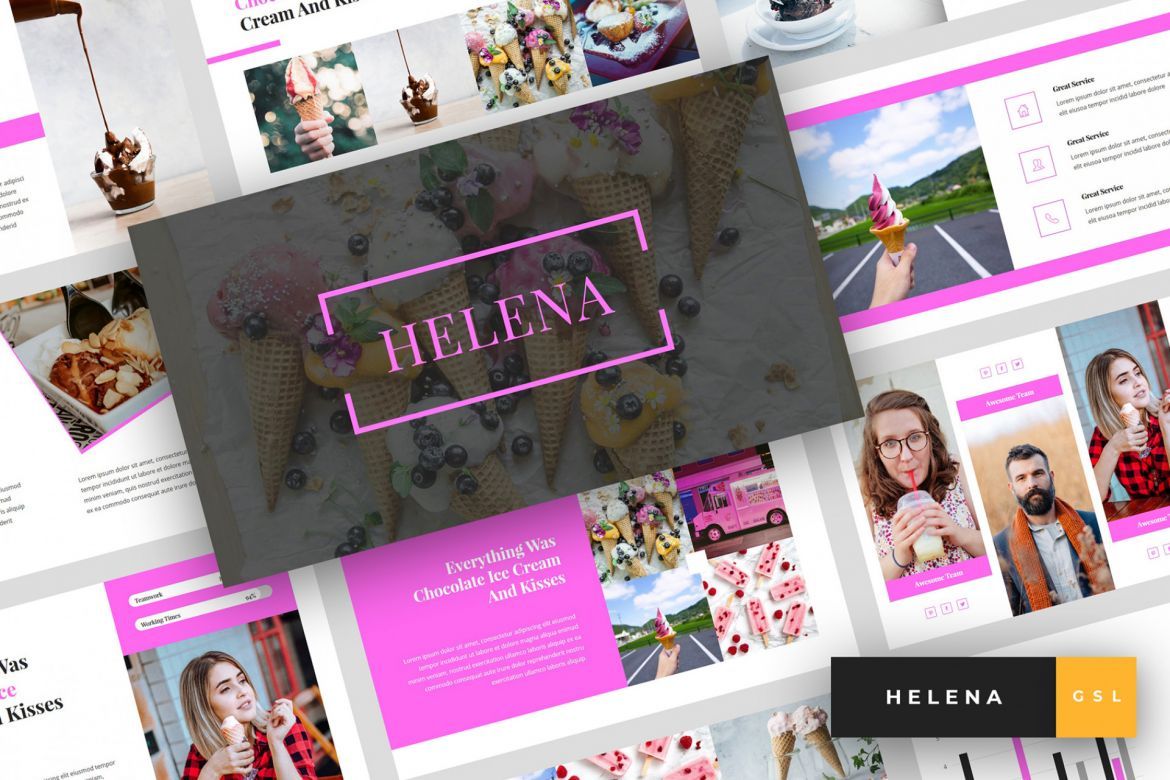 Helena - Ice Cream Google Slides Template | Deeezy