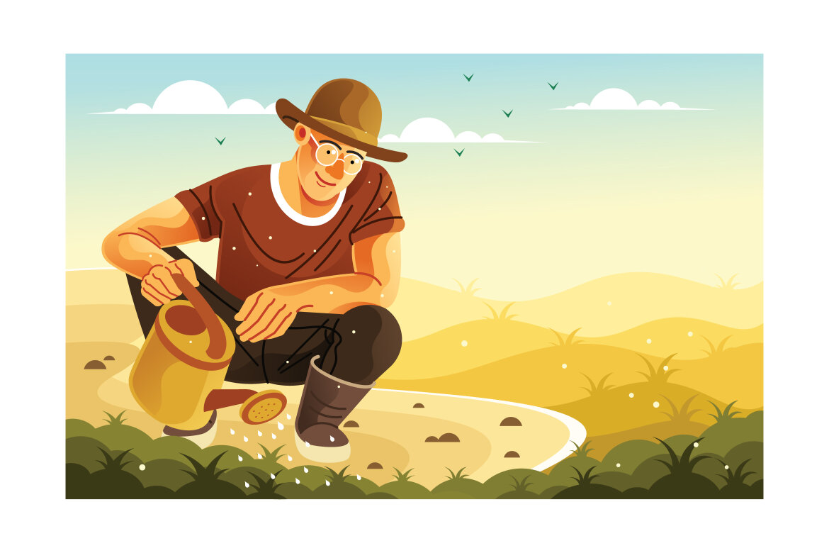 Male Farmer Watering Plant | Deeezy