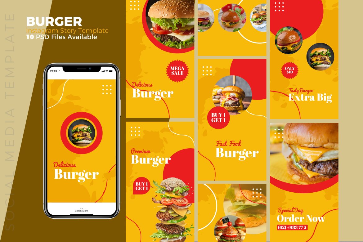 Burger - Instagram Story Template | Deeezy