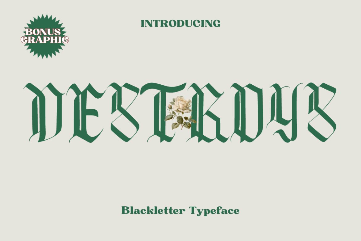 Destroys - Blackletter Typeface | Deeezy