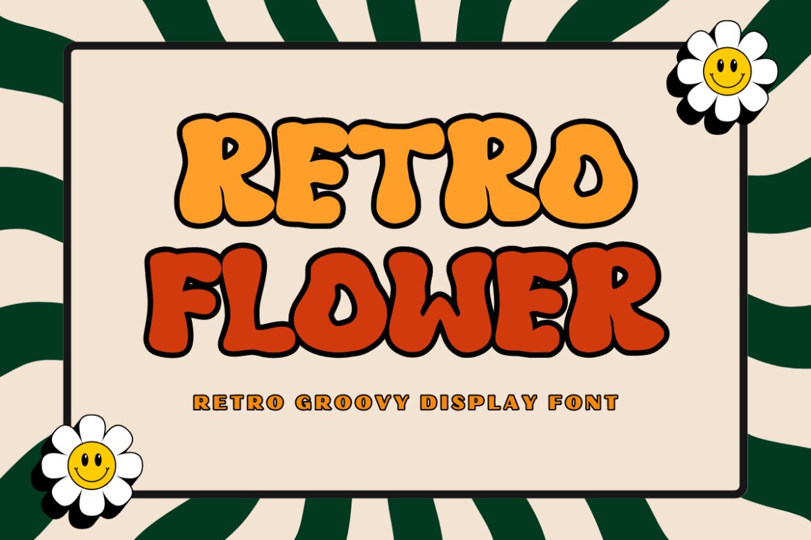 Retro Flowers - Retro Groovy Display | Deeezy