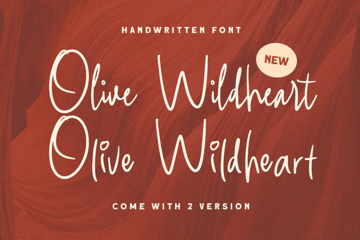 Olive Wildheart - Handwritten Font | Deeezy