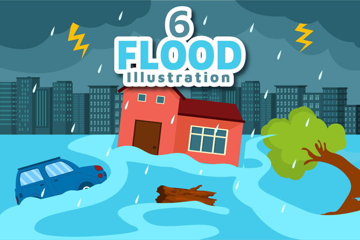 6 Floods Vector Illustration | Deeezy