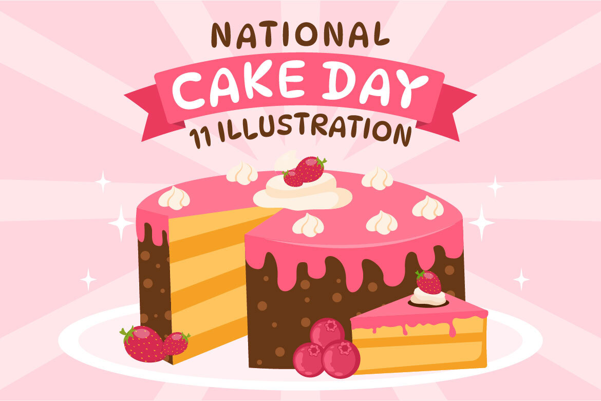 11 National Cake Day Vector Illustration | Deeezy